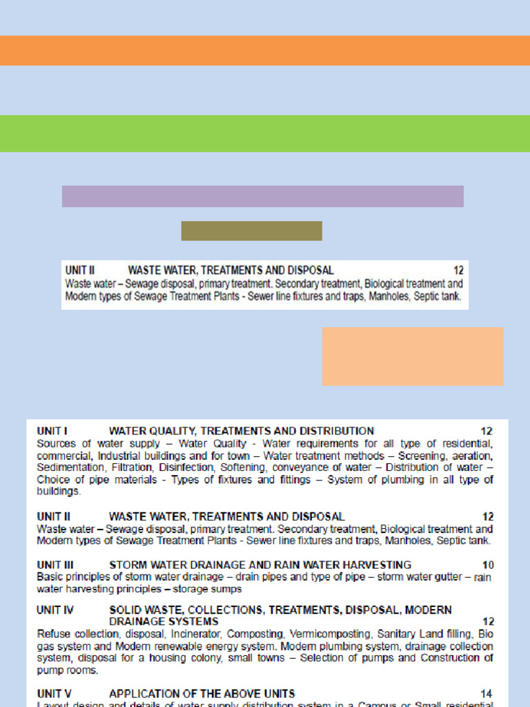 unit 2bs1 | PDF | Sewage Treatment | Waste Treatment Technology