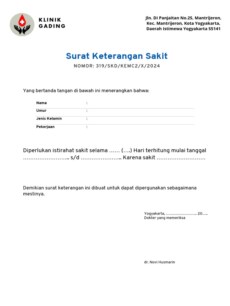Surat Keterangan Sakit PDF | PDF