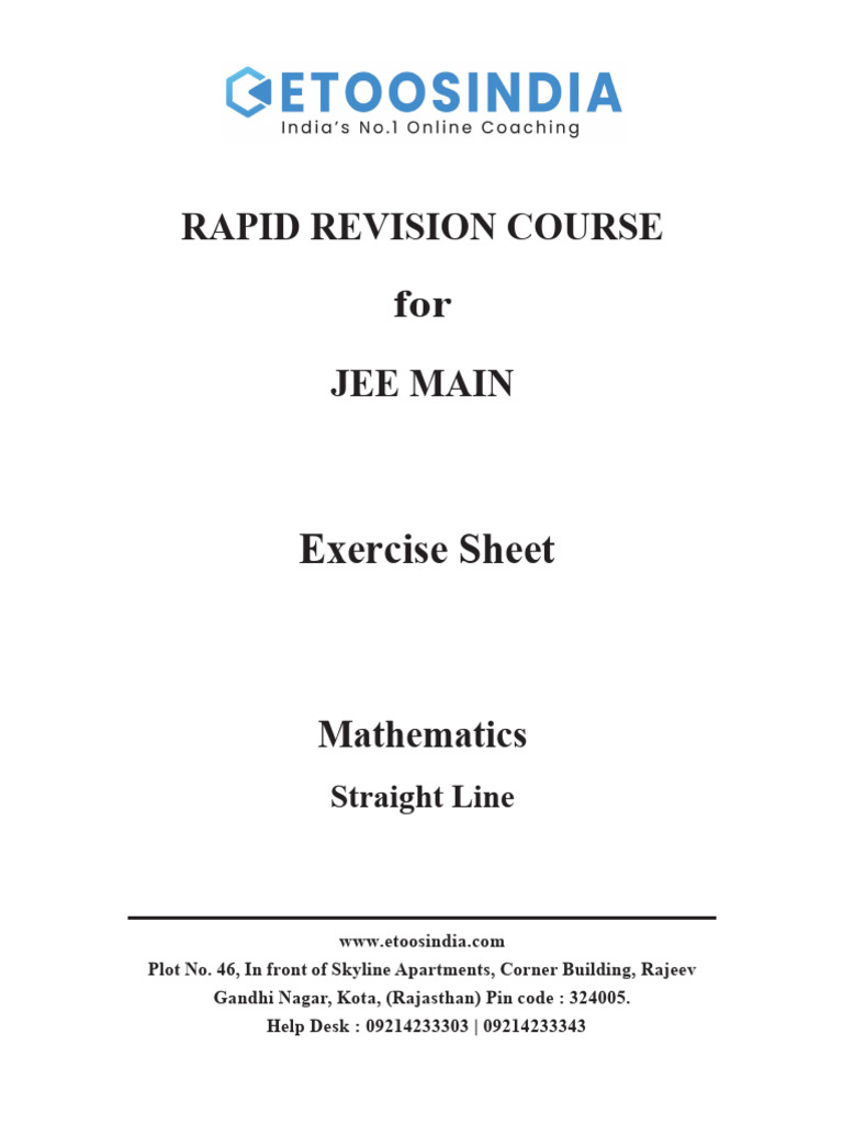 Straight Line_Exercise | PDF | Triangle | Euclidean Plane Geometry