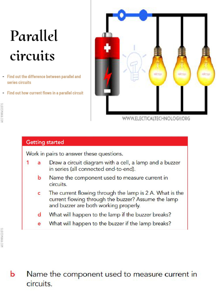 9.1 Parallel circuits | PDF | Series And Parallel Circuits | Equipment