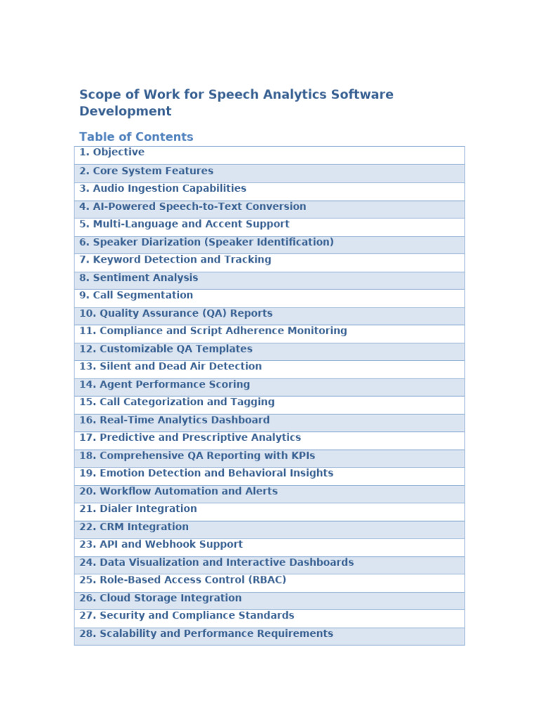 Scope_of_Work_Speech_Analytics | PDF | Analytics | Cloud Computing