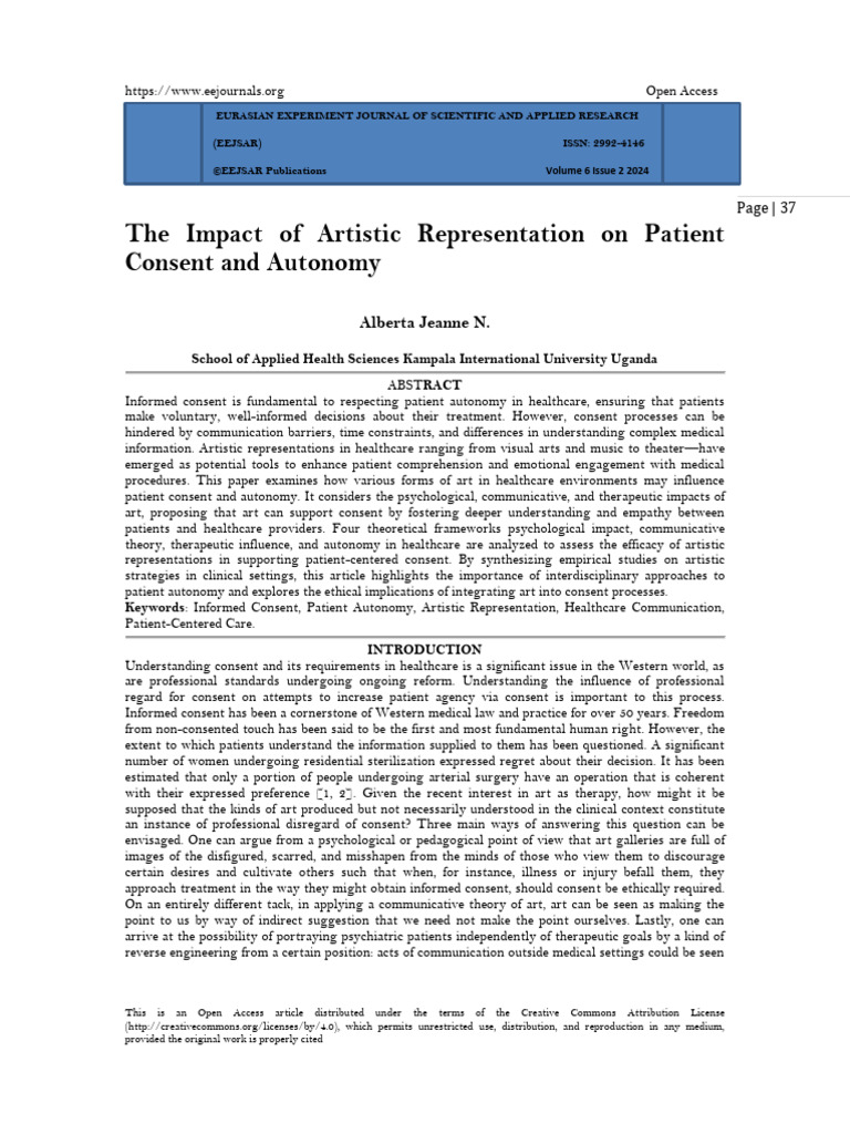 Art's Role in Patient Consent and Autonomy | PDF | Informed Consent ...