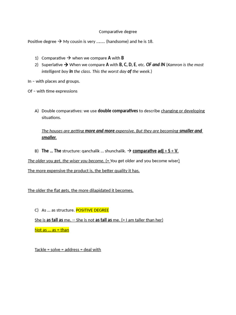 English Comparative Structures | PDF
