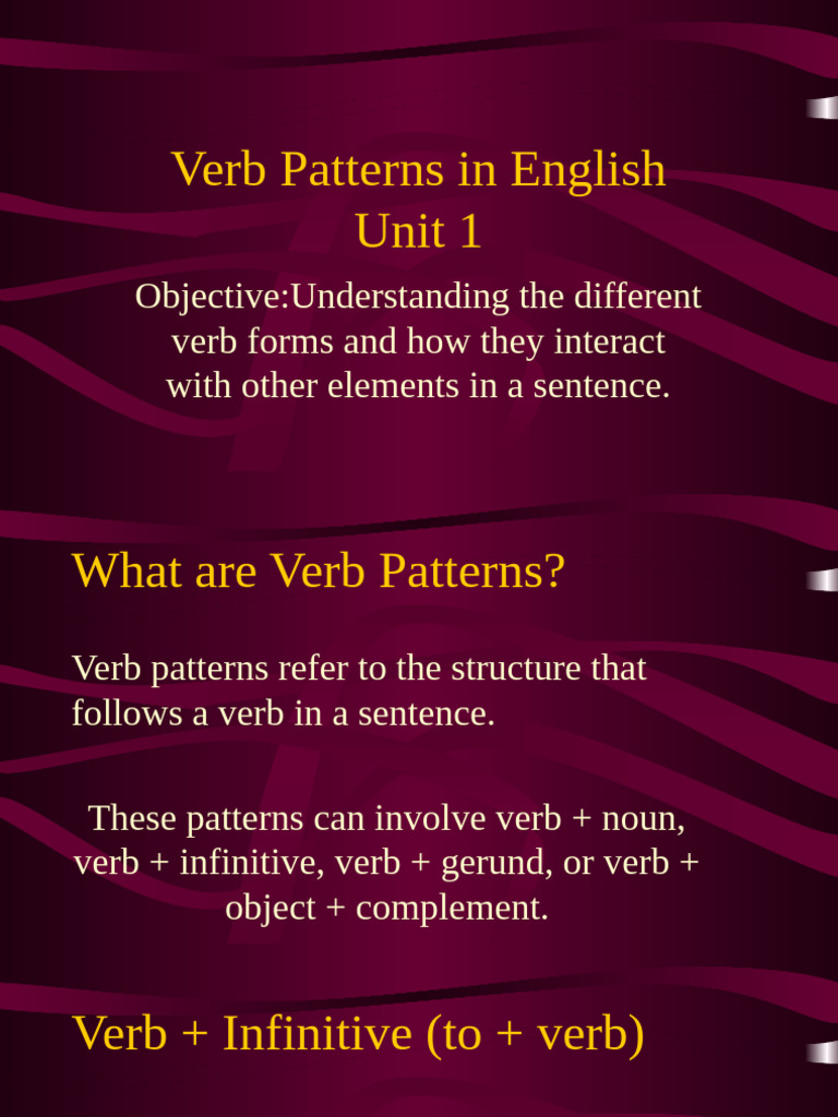 Verb Patterns in English | PDF