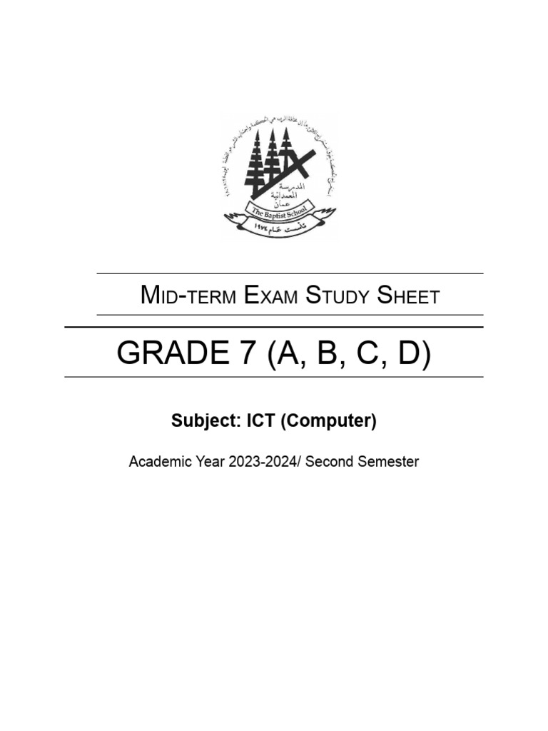 _Mid Exam Study Sheet -7th Grade 2nd Sem.docx | PDF