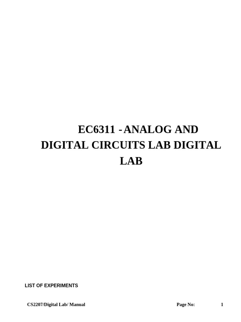 digital lab manual | PDF | Logic Gate | Hardware Description Language