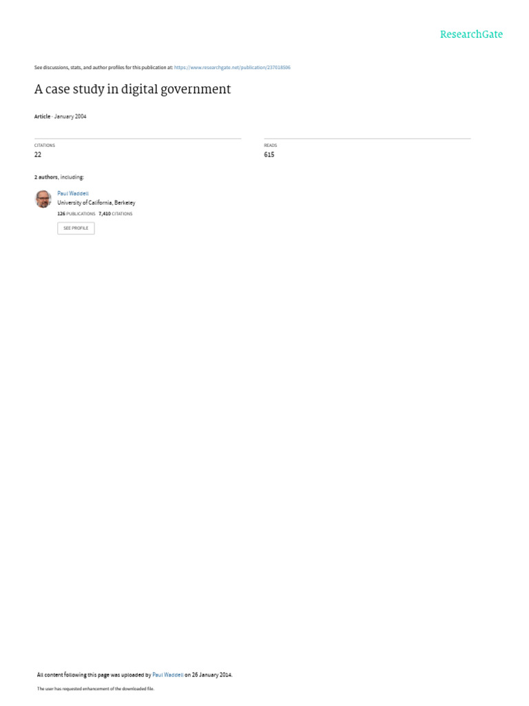 A Case Study in Digital Government | PDF | Interdisciplinarity | Policy