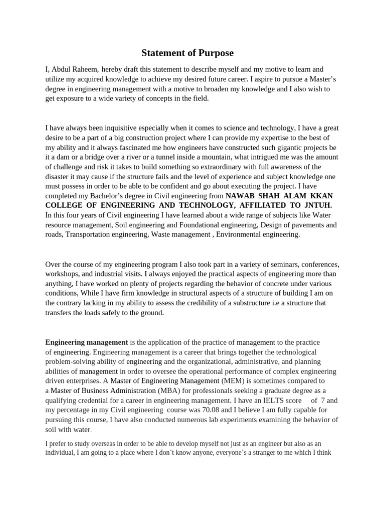 SOP abdul raheem | PDF | Engineering | Civil Engineering