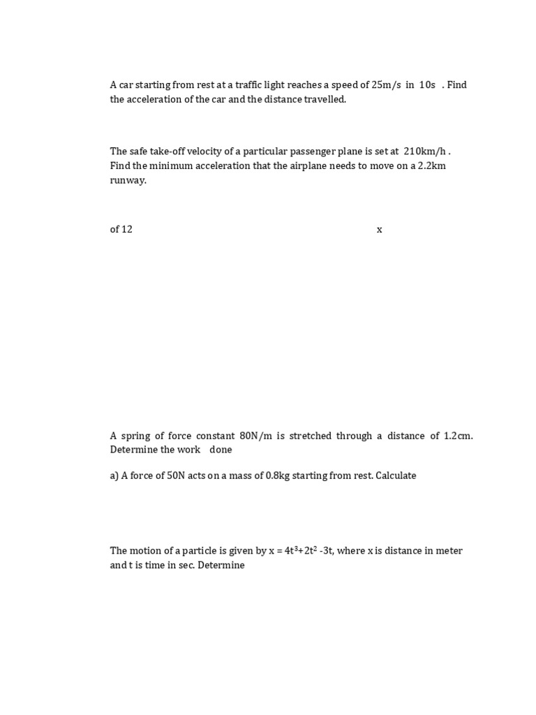 Physics A Tutorial Questions 24 | PDF | Acceleration | Force