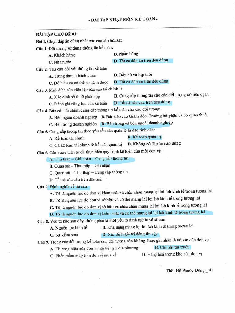 Trac Nghiem NMKT TH Dung | PDF