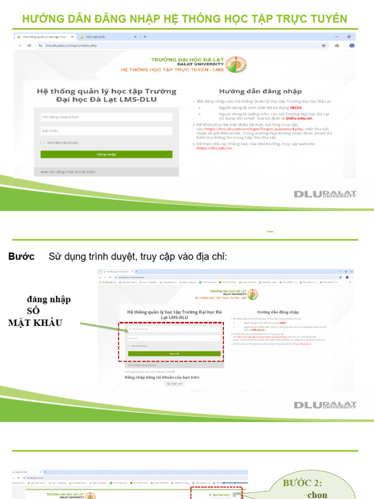 Huong Dan Dang Nhap He Thong LMS K48 | PDF