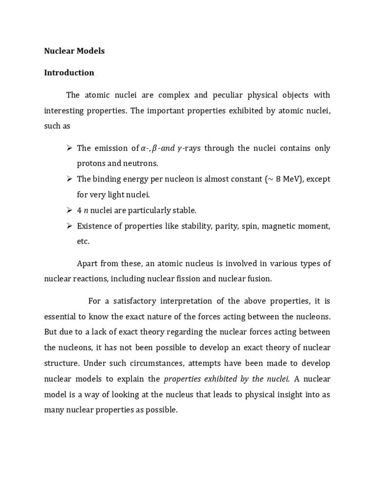 Liquid Drop Model of the Nucleus | PDF | Atomic Nucleus | Nuclear Physics