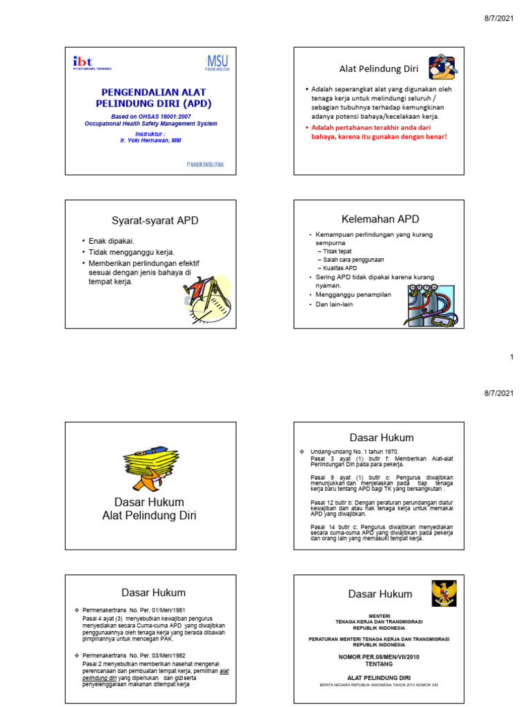 Modul Training - Pengendalian Alat Pelindung Diri | PDF