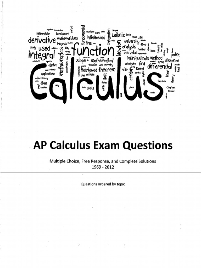 AP Calculus Exam Questions | PDF