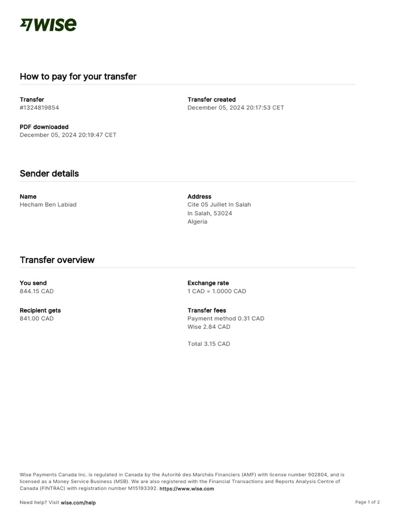 Wise Deposit Note 1324819854 4399683556 en | PDF | Service Industries ...