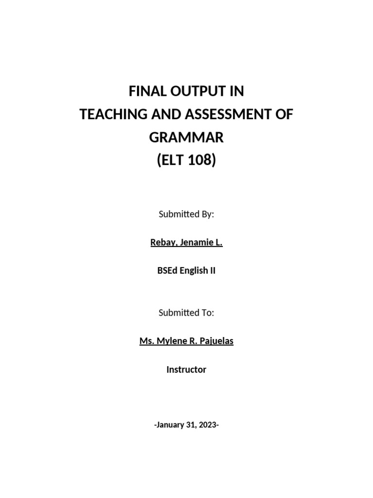 GRAMMAR FINAL OUTPUT | PDF | Irony | English Language