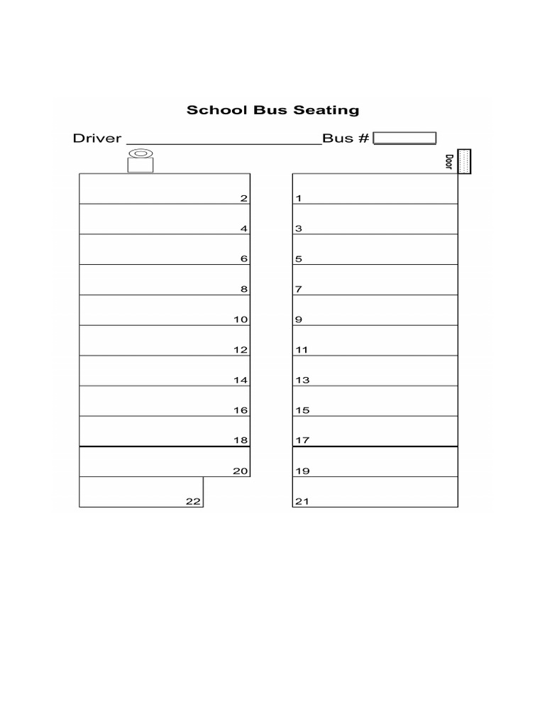 School Bus Seating Diagram - PNG | PDF