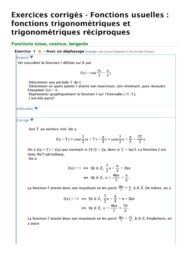 05 - Fonctions Arcsin Arccos Arctan BIBMATH | PDF