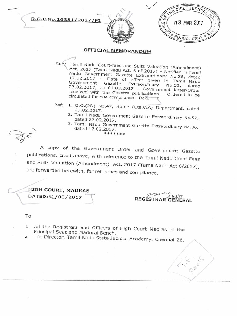 Court Fee Amendment | PDF