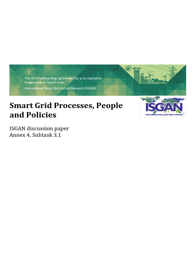 ISGAN Smart Grid Processes People Policies Discussion Paper April 2013 | PDF | Smart Grid ...