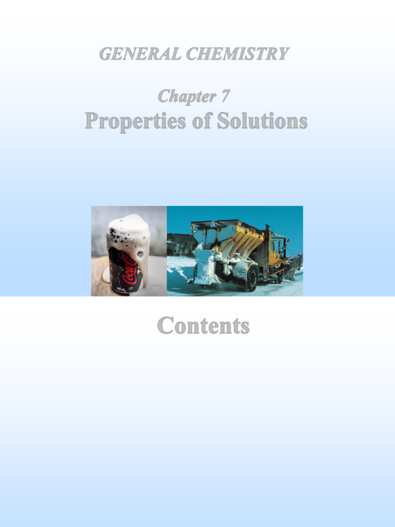 Properties of Solutions in Chemistry | PDF | Solubility | Concentration