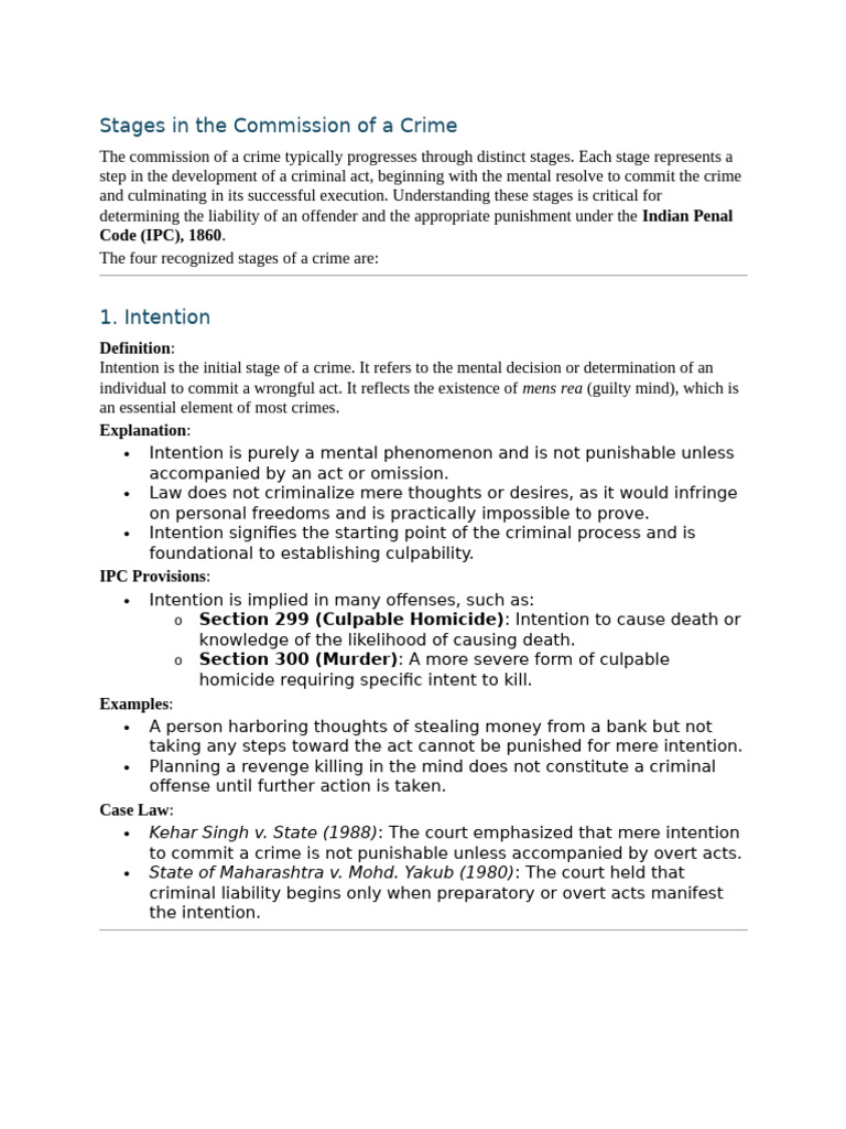 Stages in The Commission of Crime | PDF | Crimes | Crime & Violence