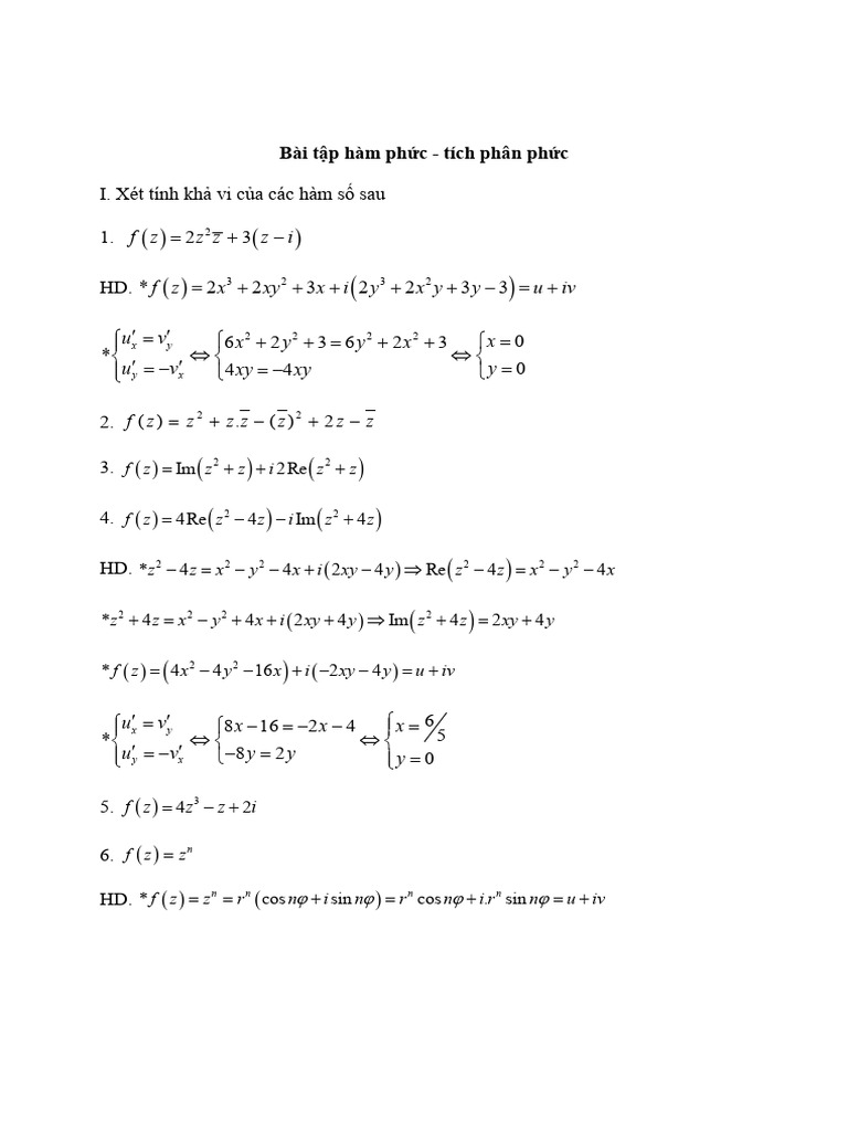 HD BT Ham Phuc - Tich Phan Phuc | PDF