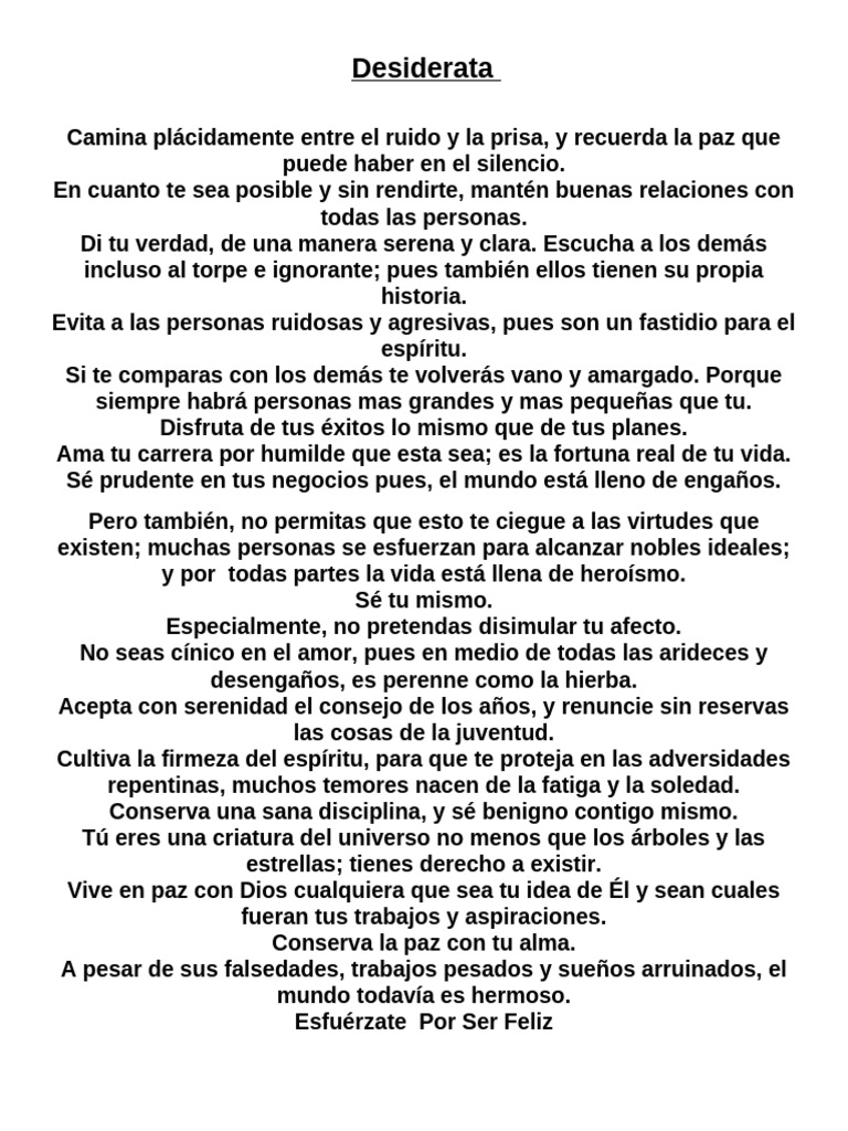 Desiderata | PDF