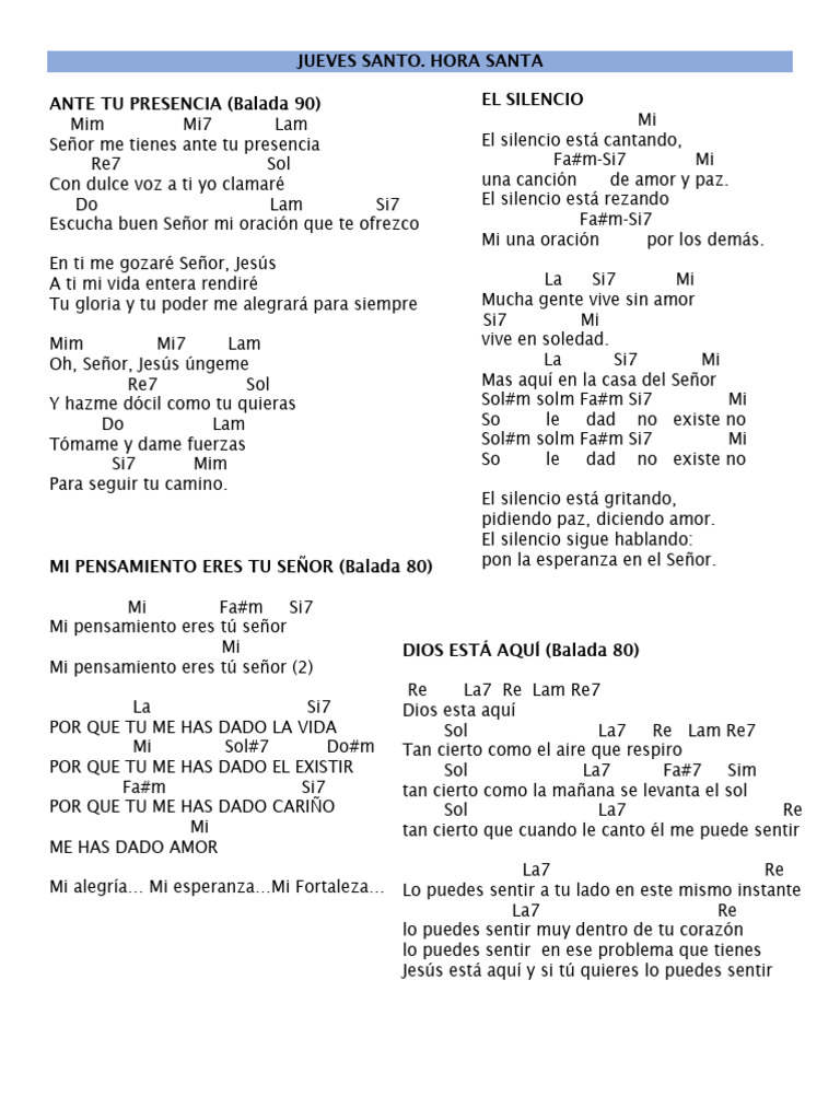Jueves Santo. Hora Santa | PDF | Oración | Amor