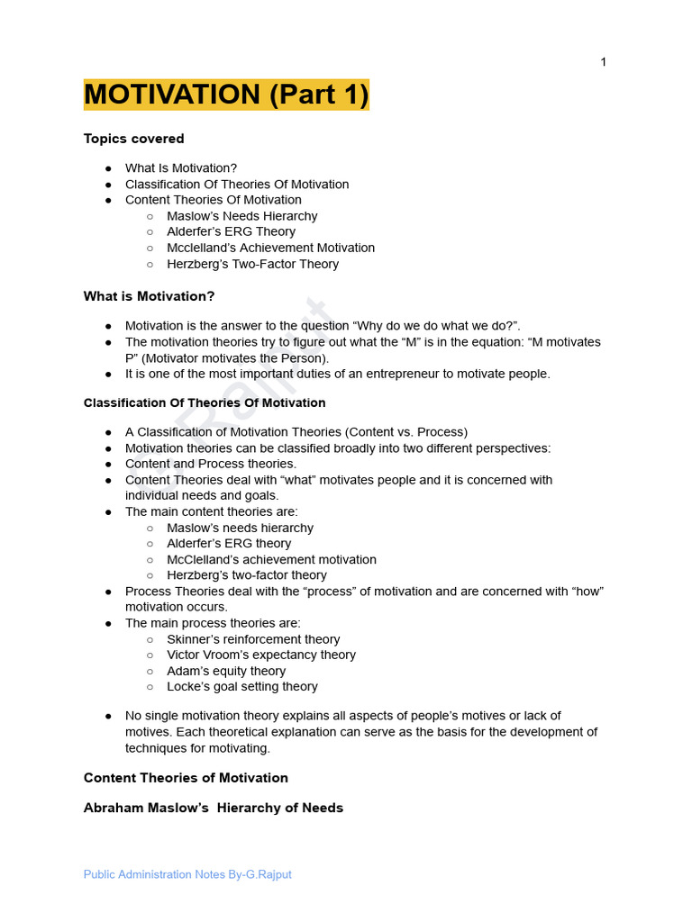 McClelland's Motivation Theories Explained | PDF | Motivational ...