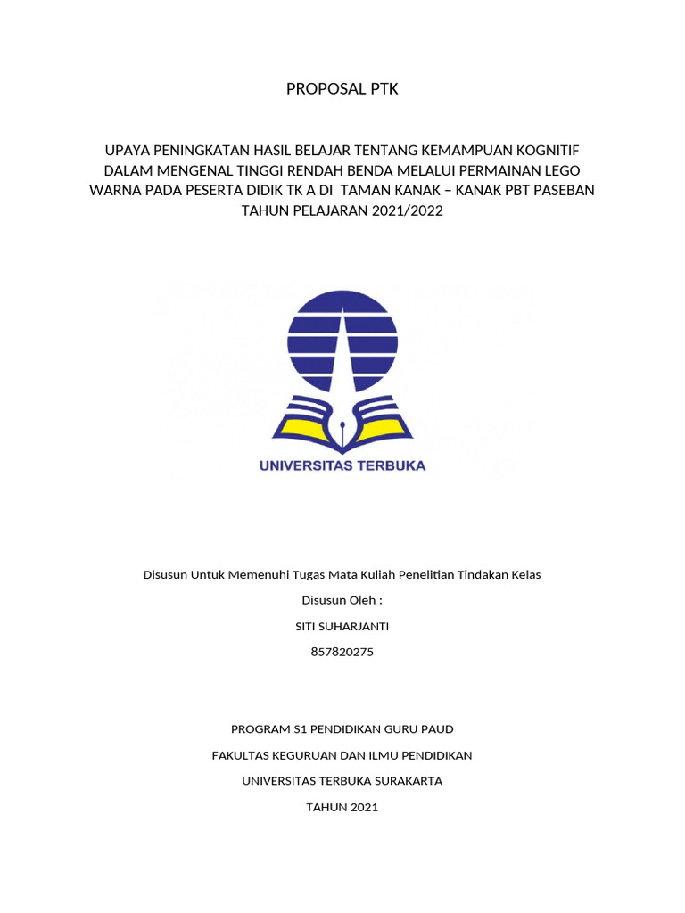 Contoh PROPOSAL PTK.2 | PDF