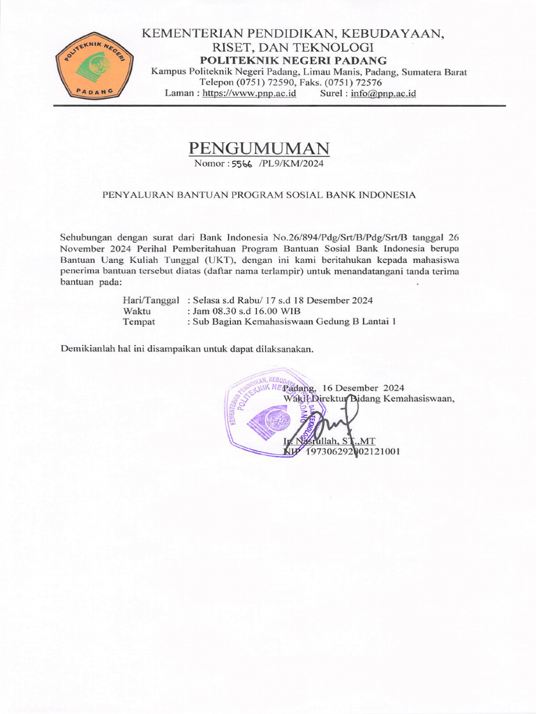 5566 Pengumuman | PDF