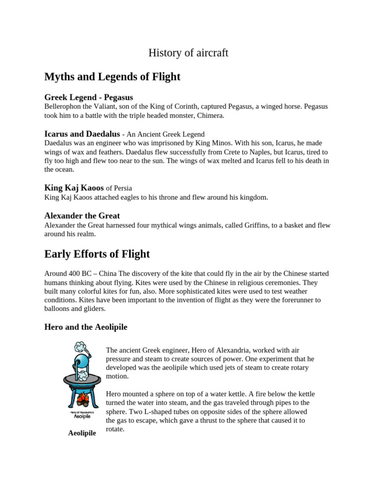 History of aircraft | PDF | Wright Flyer | Wright Brothers
