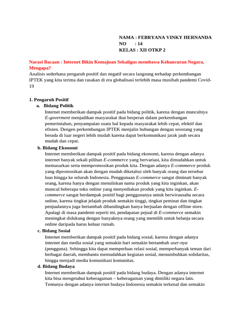 Febryana Vinky Hernanda - 14 - XII OTKP 2 (ANALISIS) | PDF