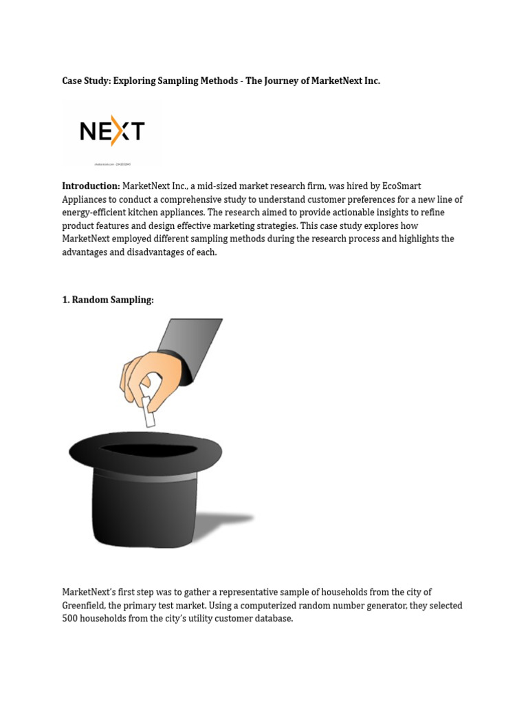 Methods of Sampling - Case Study | PDF | Sampling (Statistics ...