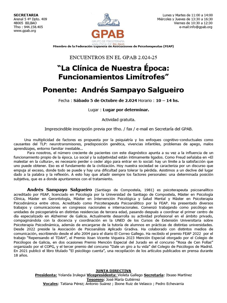 Actividad Andres Sampayo 1 | PDF | Sicología | Psicología clínica