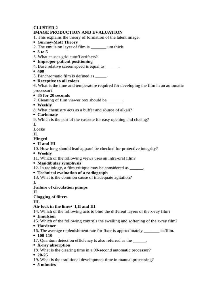 CLUSTER 2 | PDF | Radiography | X Ray