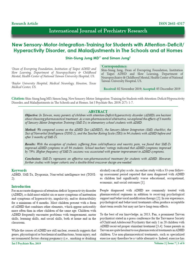New Sensory-Motor-Integration-Training For Students With Attention ...