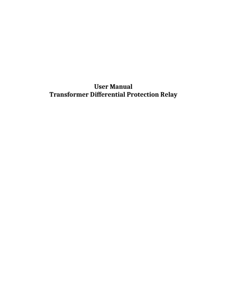 transformer differential relay | PDF transformer differential relay | PDF