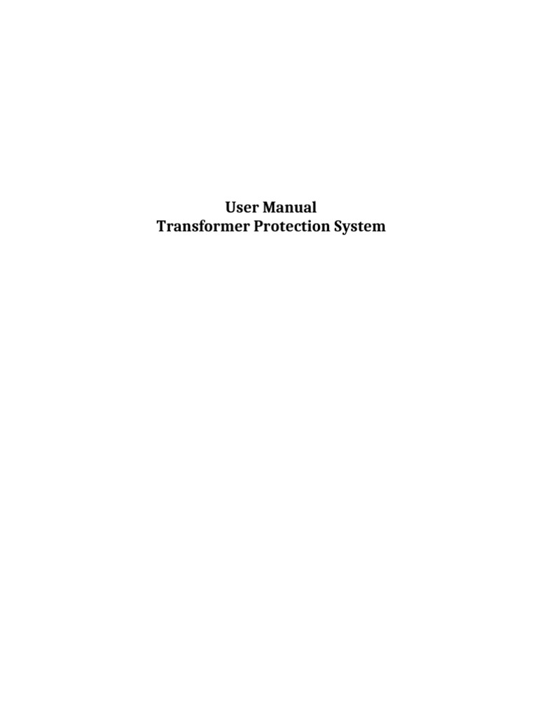 Transformer Protection System | PDF | Relay | Transformer