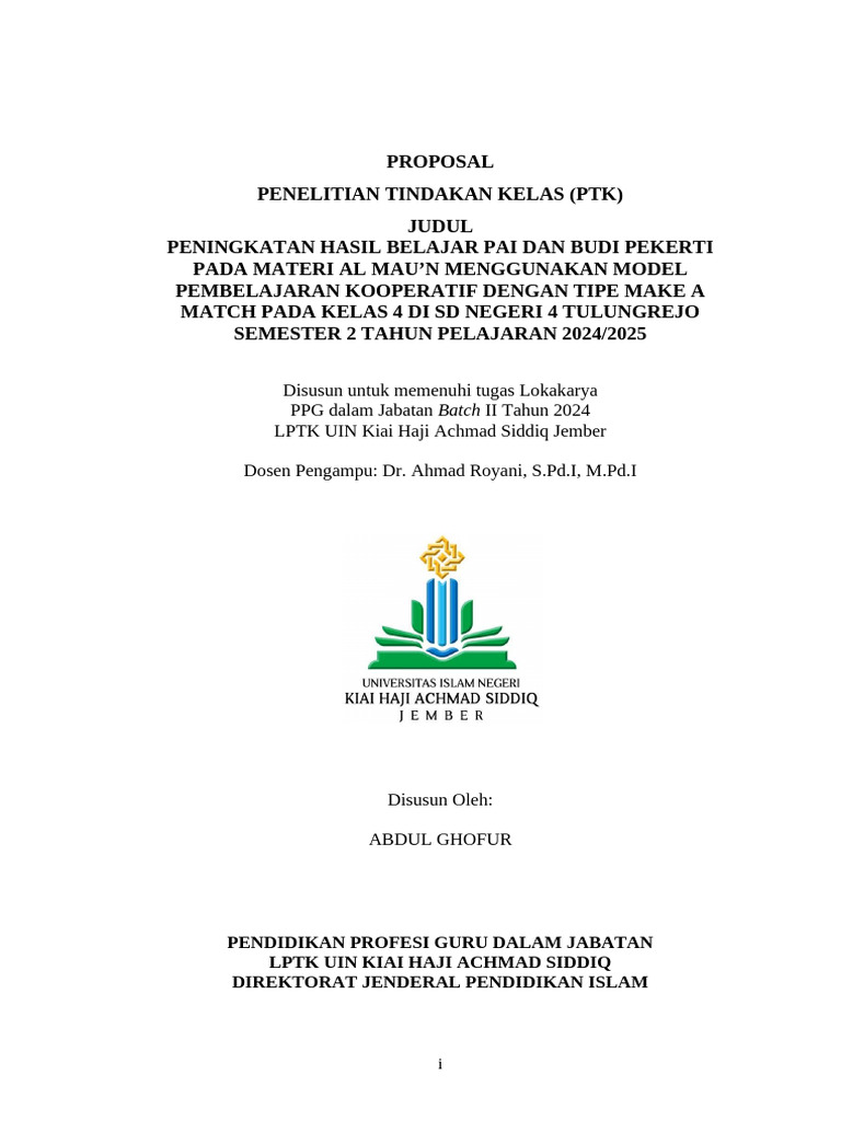 Format Proposal PTK 2024 | PDF