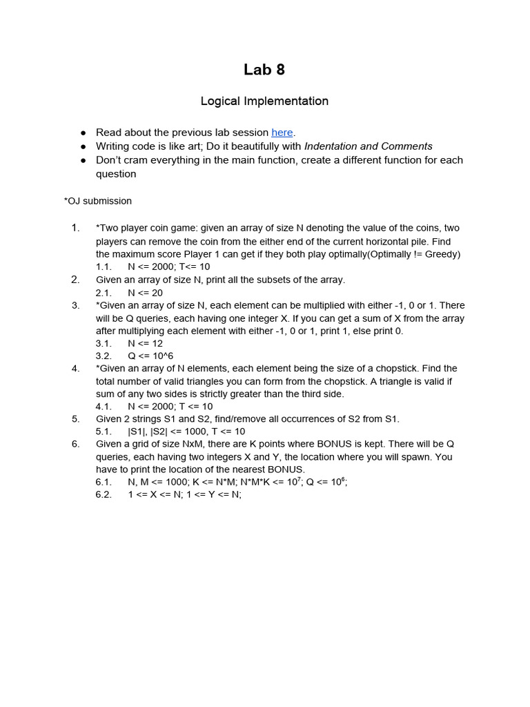 Advanced Coding Challenges Lab | PDF