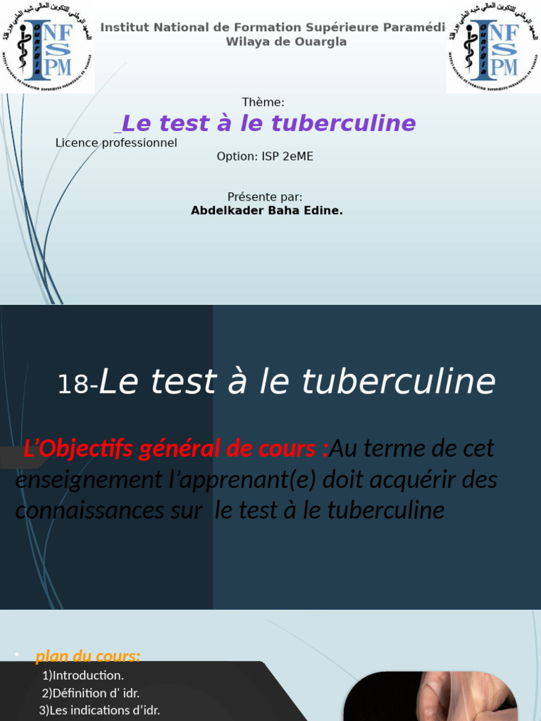 Test à la tuberculine : Guide complet | PDF | Tuberculose | Maladies ...