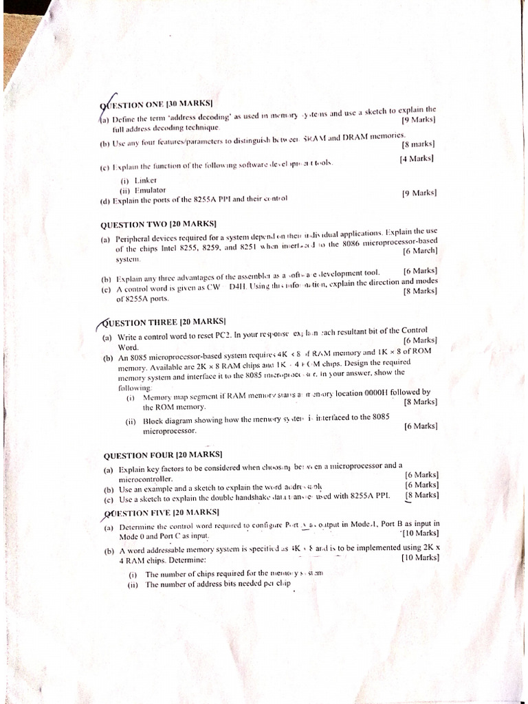 Microprocessors questions | PDF
