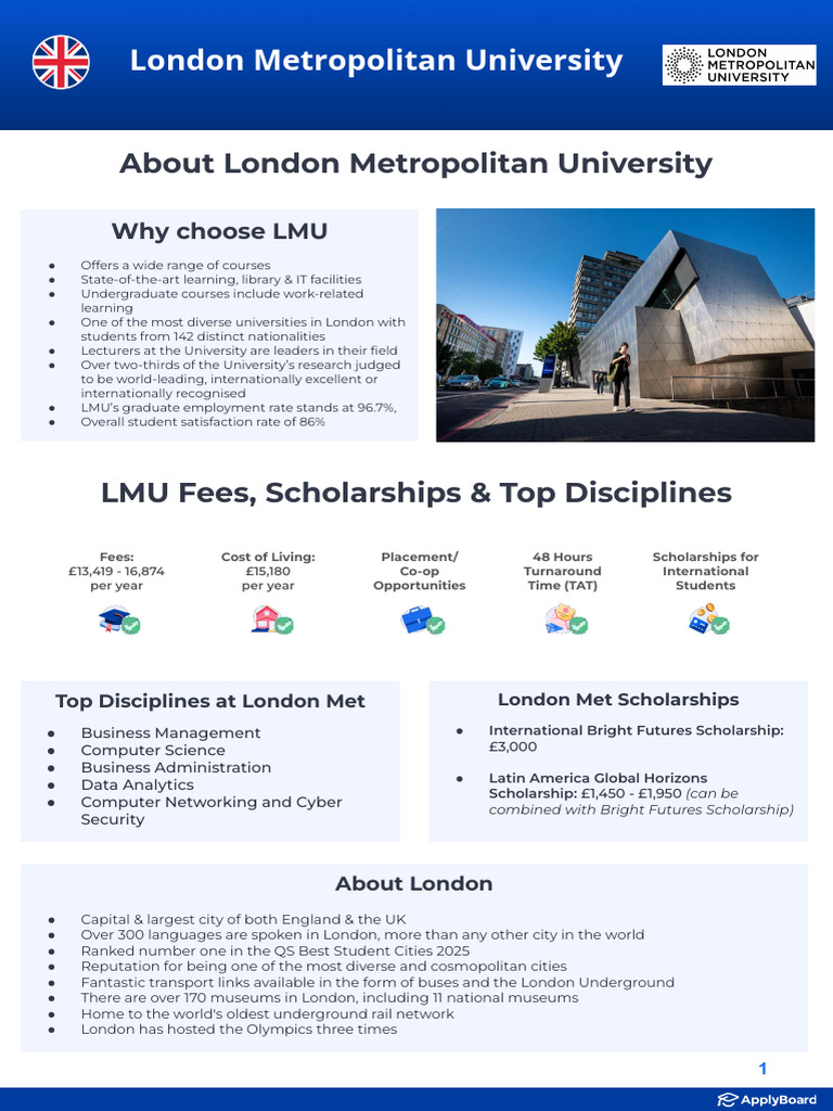 London Met University Overview | PDF | Cost Of Living | London