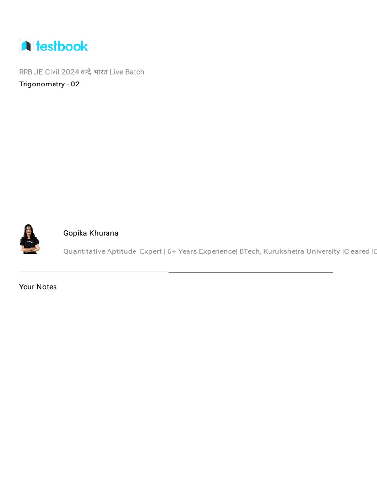 Trigonometry 02 Notes Pdf