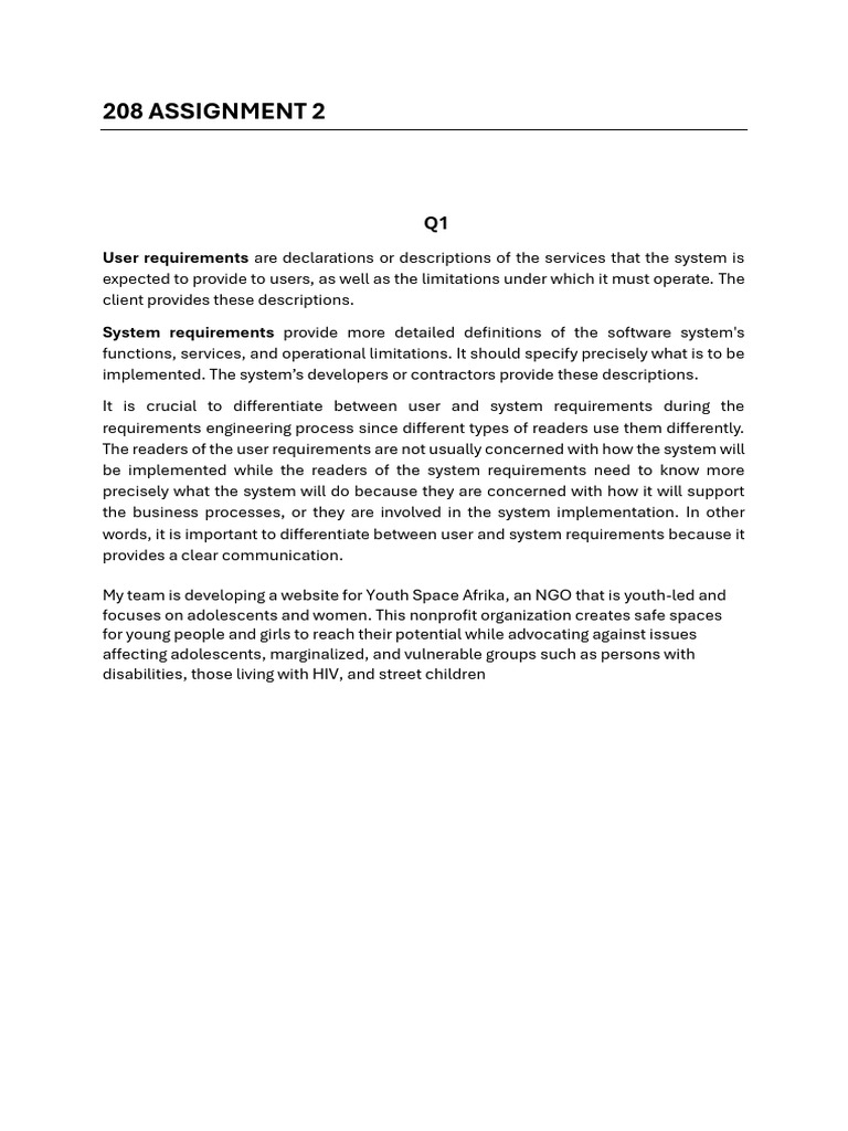 208 ASSIGNMENT 2 | PDF | Scrum (Software Development) | Agile Software Development