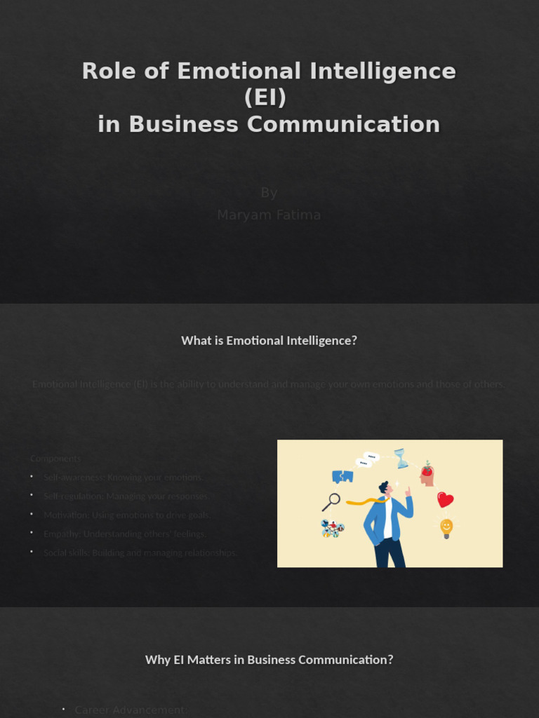 Role of Emotional Intelligence in Business Communication | PDF
