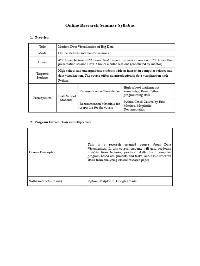 课程大纲 | PDF | Data | Python (Programming Language)