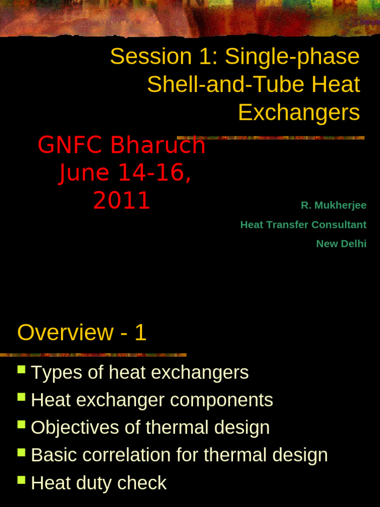 Session 1 - Single-Phase Sthe's | PDF | Heat Exchanger | Heat Transfer